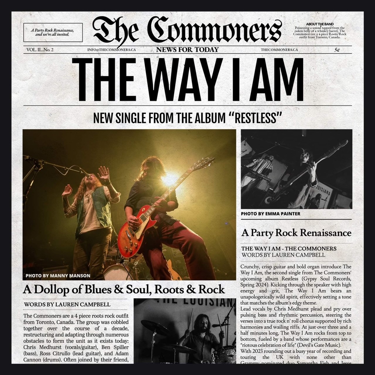 THE COMMONERS release brand new single & video for "The Way I Am" - The ...